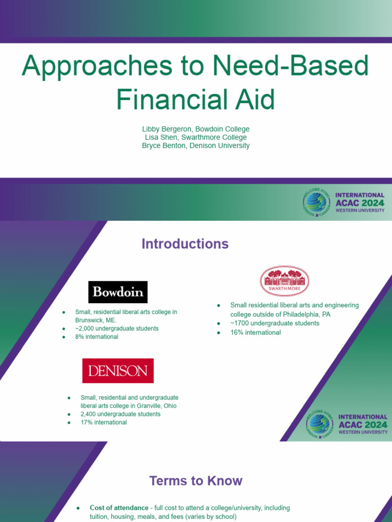 Approaches To Need-Based Financial Aid | PDF | Student Financial Aid In ...