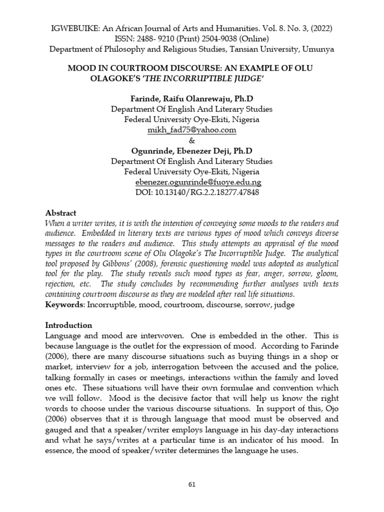 The incorruptible judge | PDF | Question | Courtroom