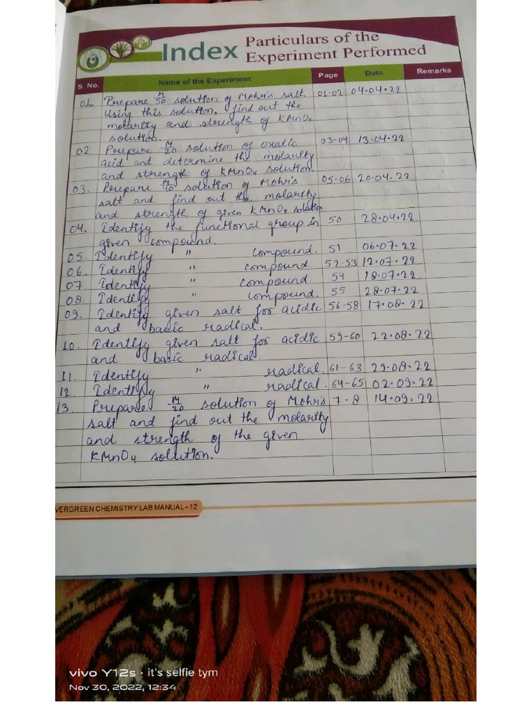 Chemistry Practical File 230904 235524 | PDF