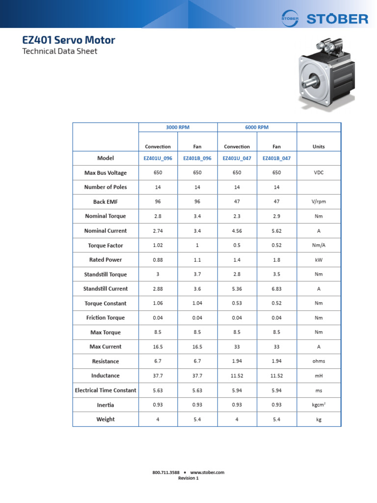 ez401_servo_motor_data_sheet | PDF | Metrology | Quantity