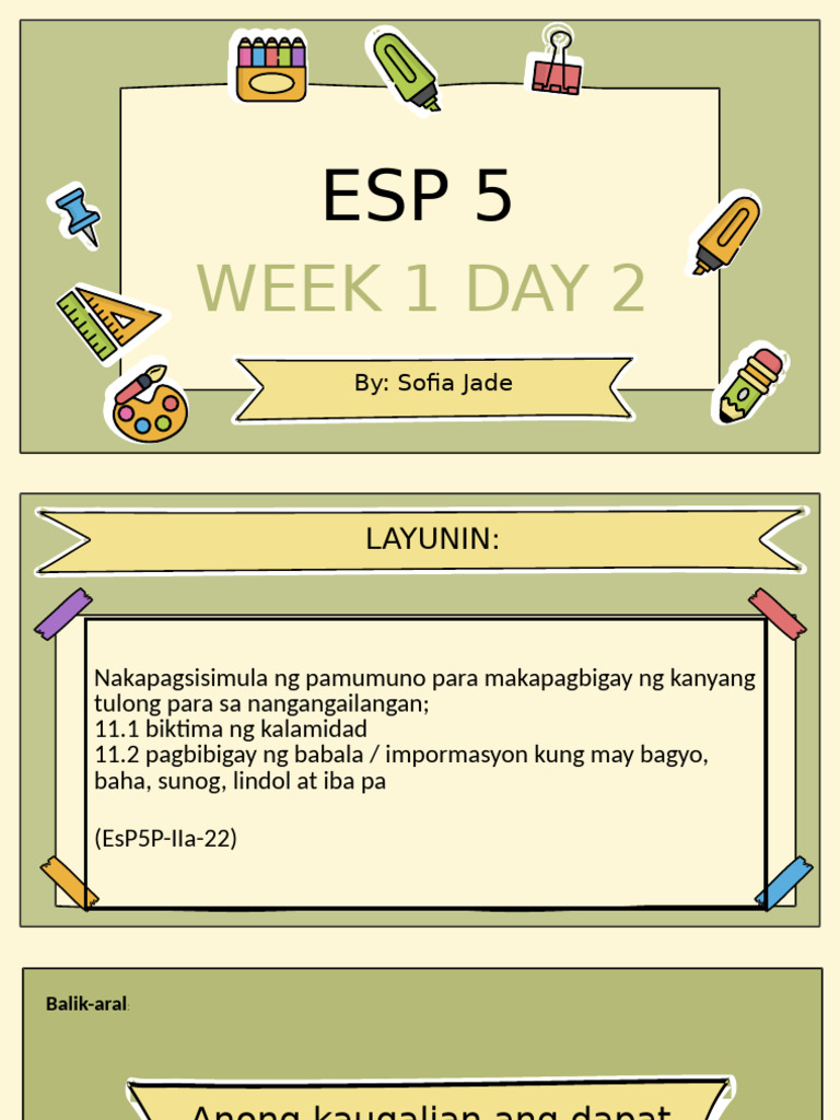 ESP 5 WEEK 1 DAY 2 | PDF