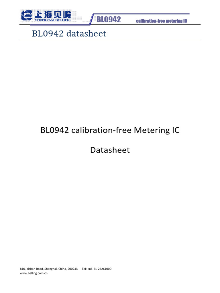 BL0942_V1.06_en | PDF | Analog To Digital Converter | Root Mean Square