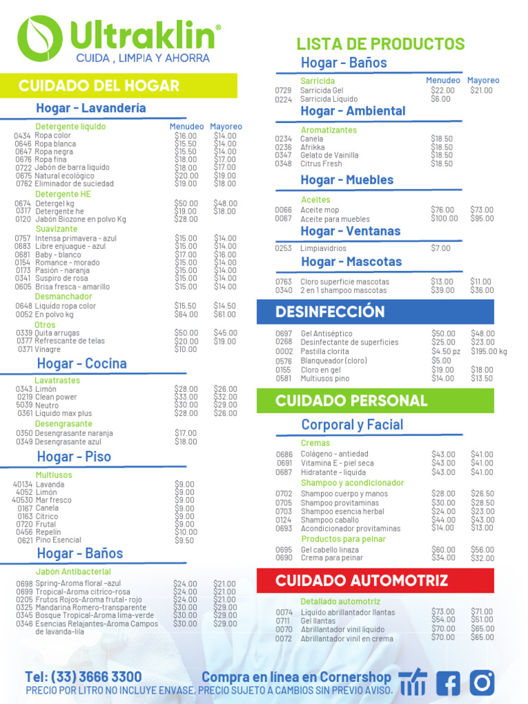 Ultraklin-17-de-abril-23 | PDF | Limpieza | Productos de limpieza