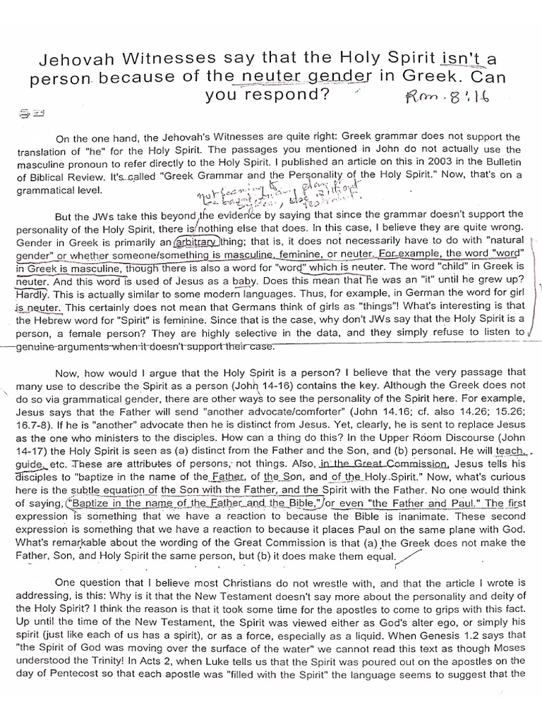 The Holy Spirit. | PDF