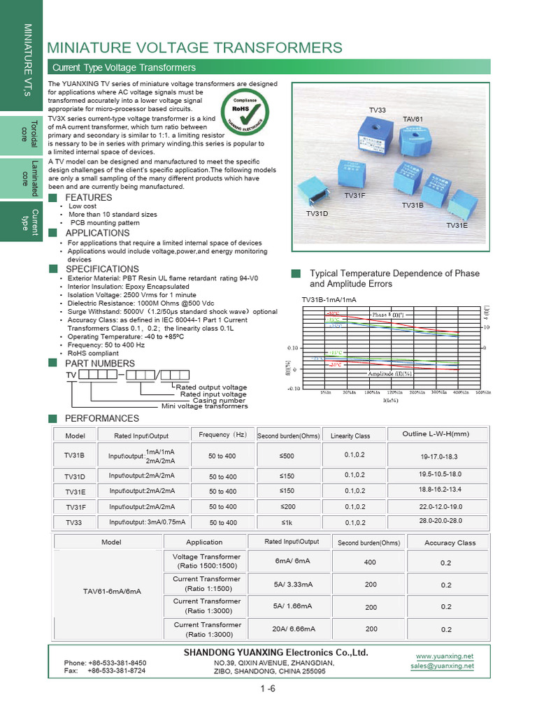 STV-312 - Current Type Voltage Transformers | PDF | Transformer | Resistor