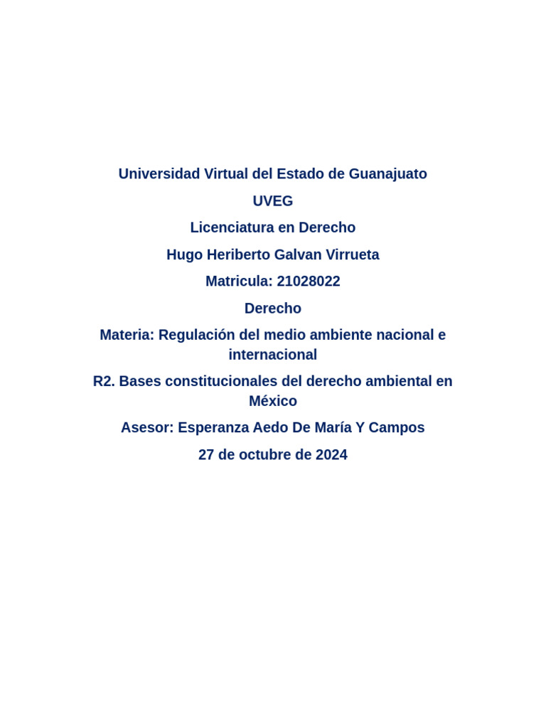 Galvan Hugo U1 R2 | PDF | Protección del medio ambiente | Desarrollo sostenible