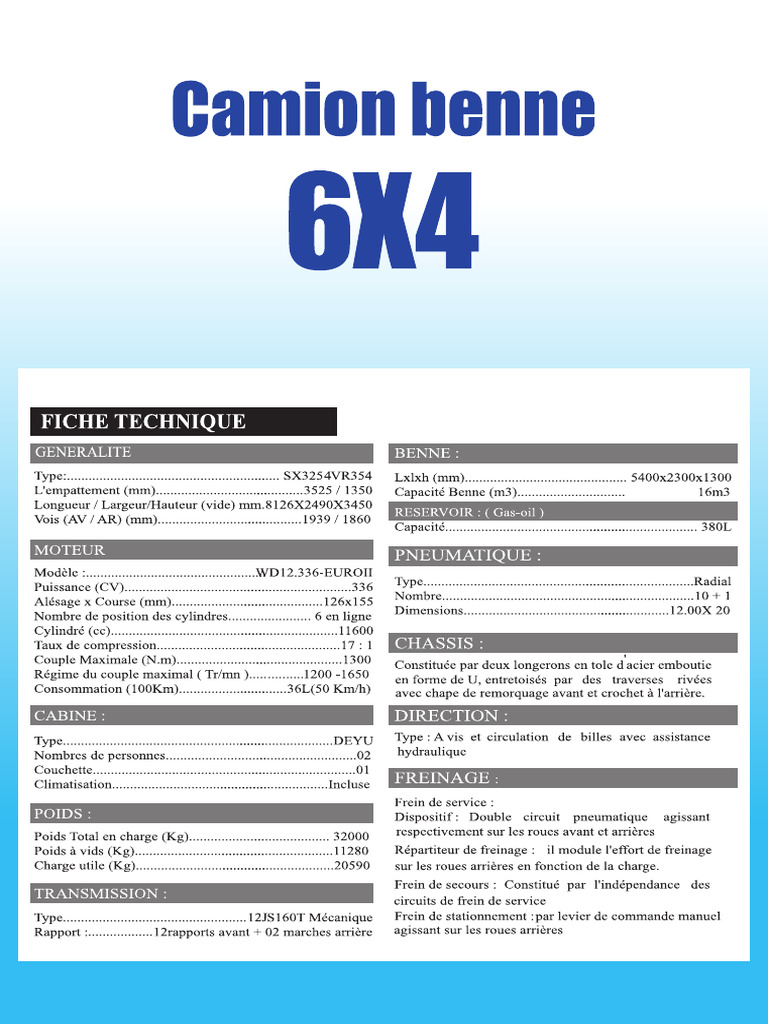 Camion Benne 6x4 | PDF