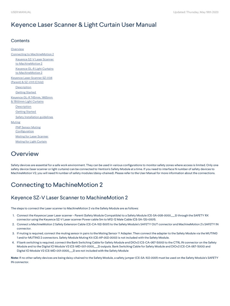 Keyence Laser Scanner Light Curtain User Manual | PDF | Image Scanner ...