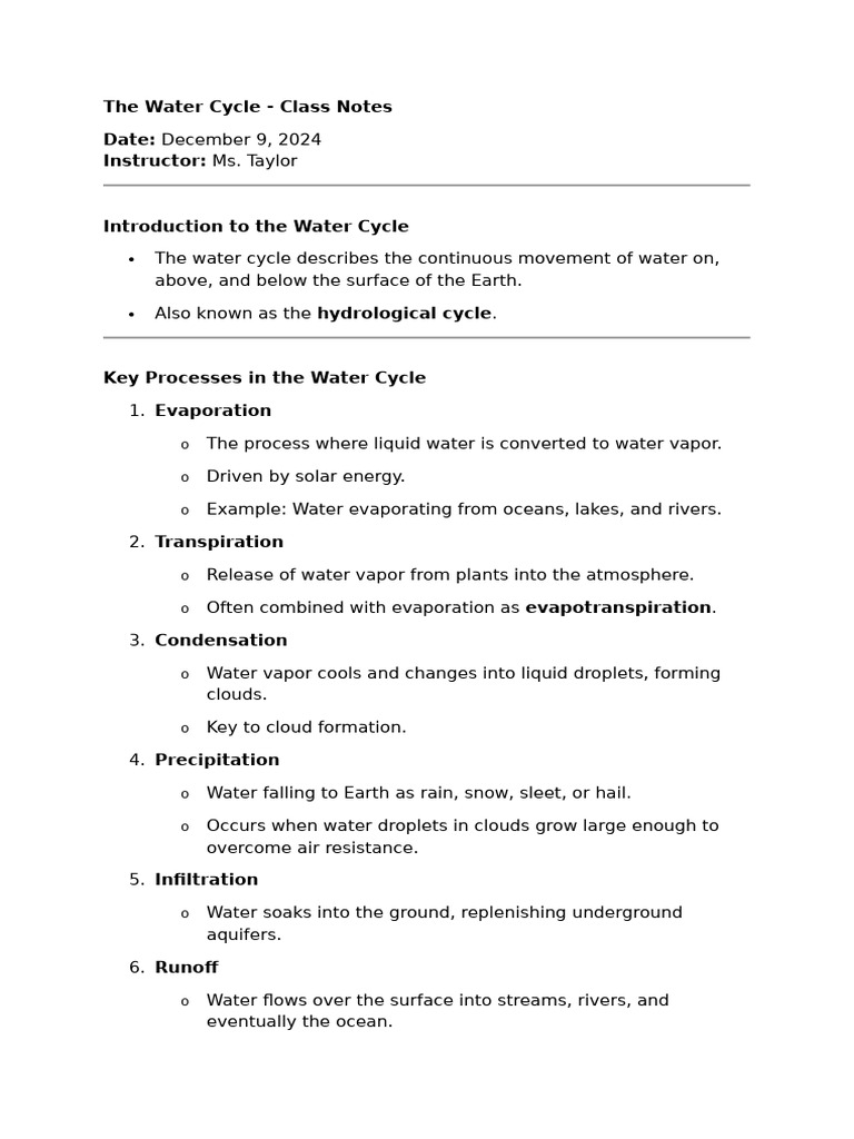 The Water Cycle | PDF