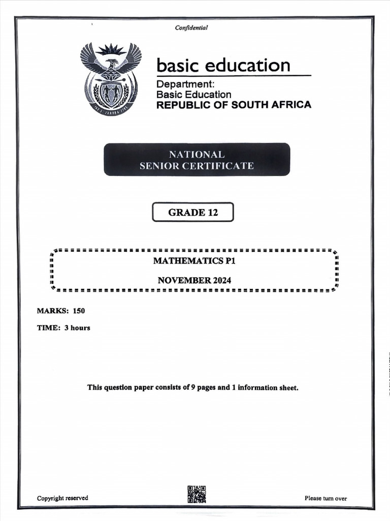 G12 Mathematics P1 Nov 2024 NSC scanned by Farhad Akoo | PDF