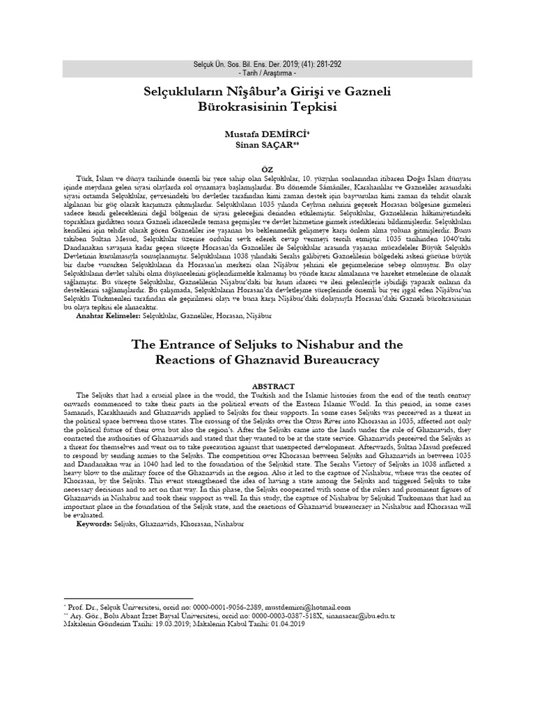 Selcuklularin Nisabura Girisi Ve Gazneli | PDF
