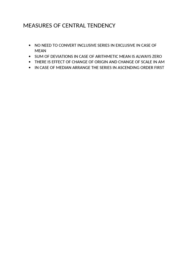 Measures of Central Tendency | PDF