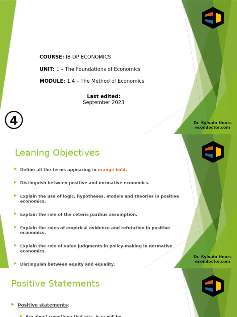 1.4 - The Method of Economics (S) | PDF | Economics | Economies