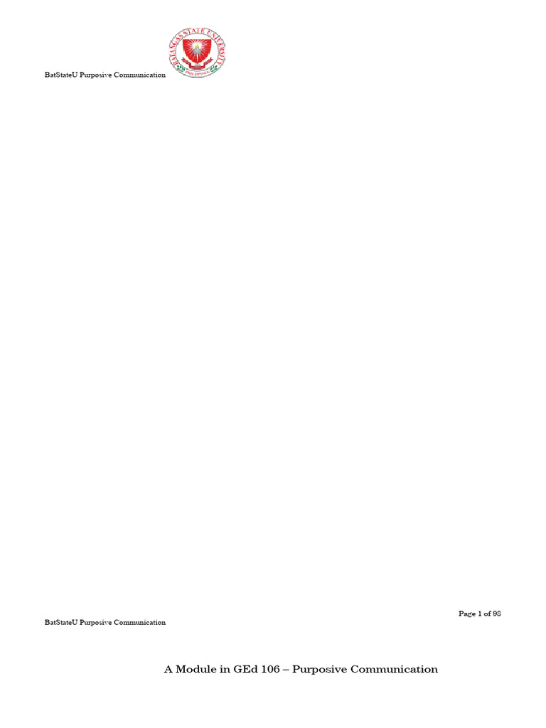 GEd 106 Purposive Communication | PDF | Communication | Nonverbal Communication
