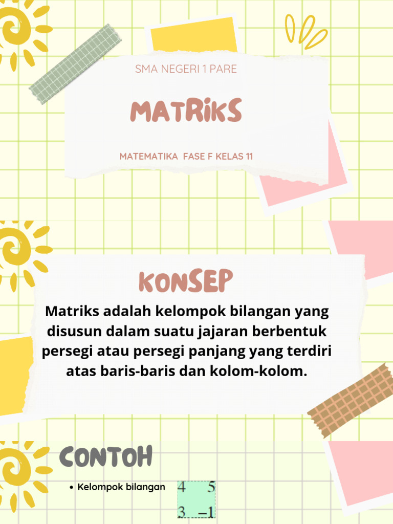 Konsep Matriks, Macam''matriks & Kesamaan Matriks | PDF