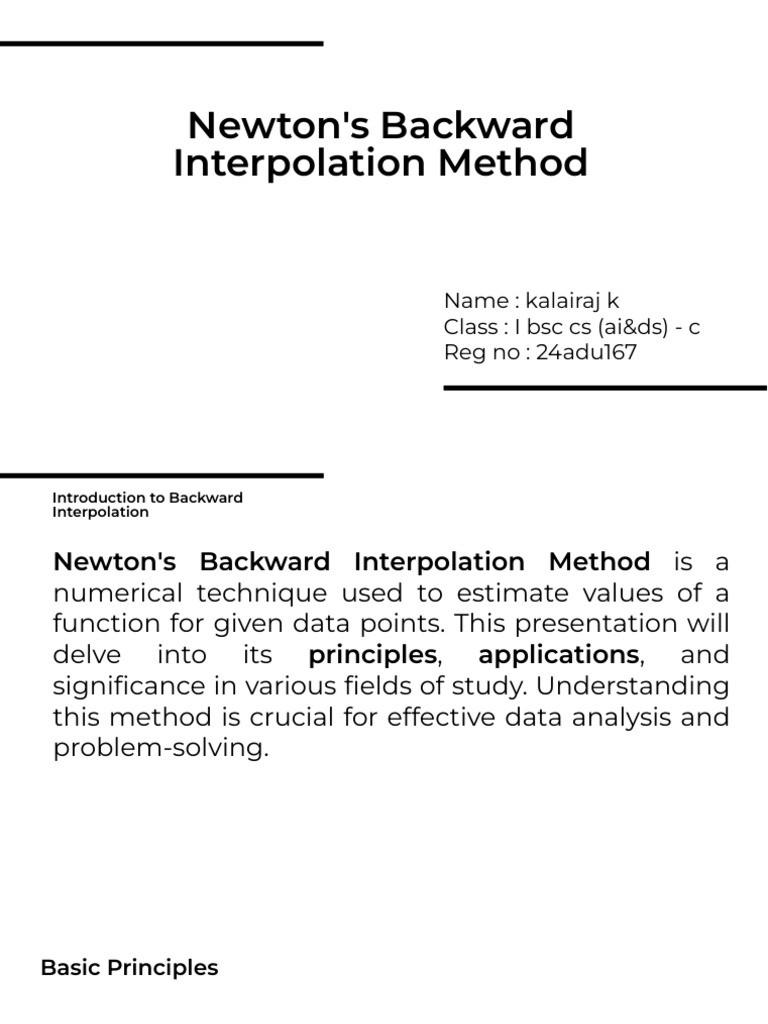 Slidesgo an in Depth Exploration of Newtons Backward Interpolation Method Principles and ...