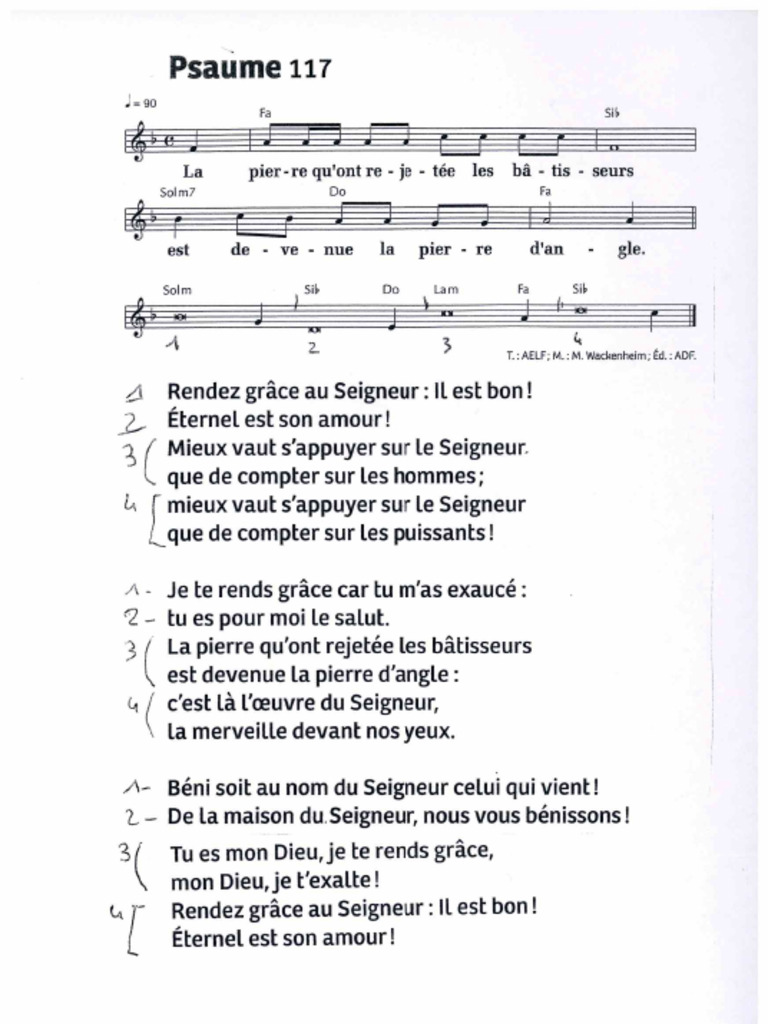 Psaume-117 La Pierre Qu'on Rejetée | PDF