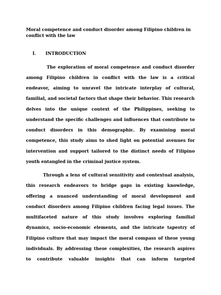 Moral Competence in Filipino Youth Offenders | PDF | Mental Disorder ...