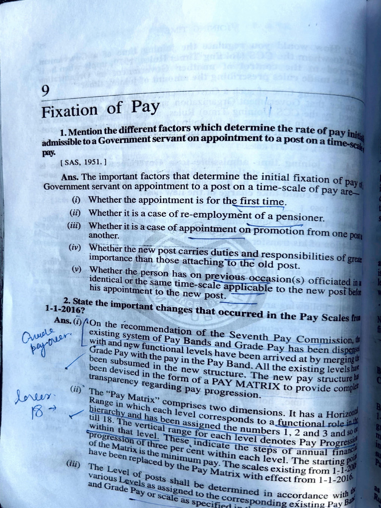 Pay Fixation Guidelines for Government Servants | PDF