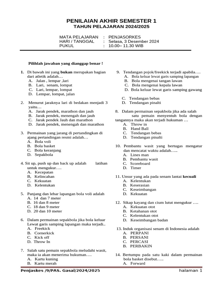 SOAL UAS KL9 2024 | PDF