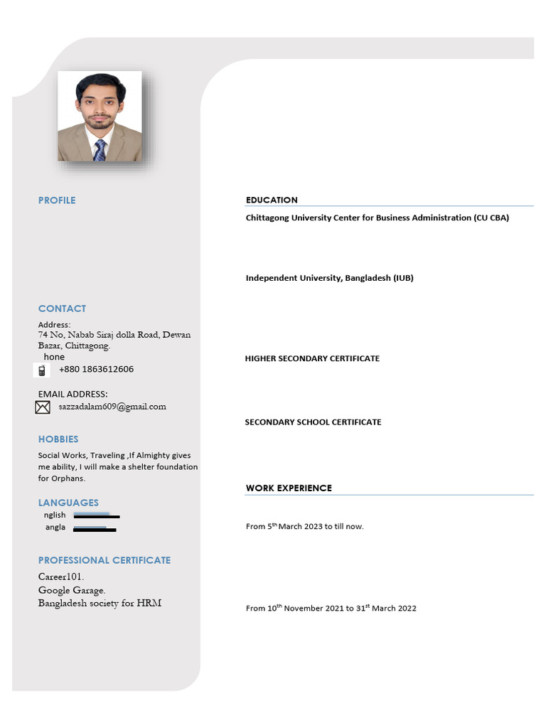 Md. Sazzad Alam.CV-1 | PDF