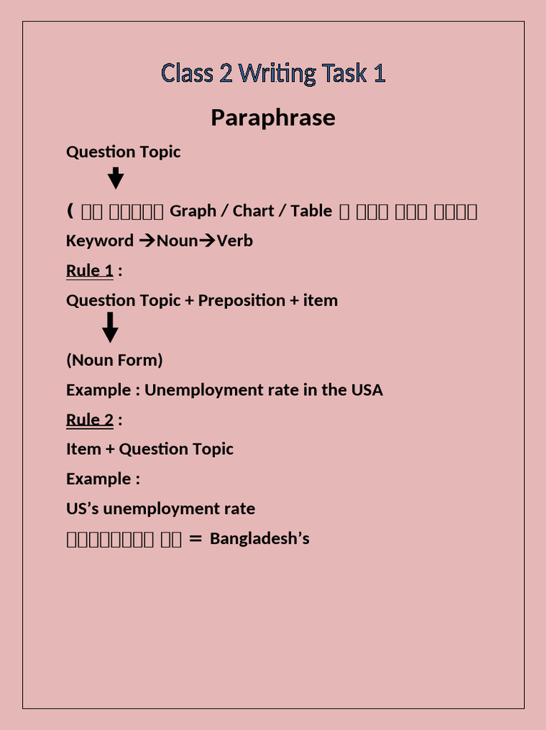 Class 2 Paraphrase | PDF | Verb | Noun