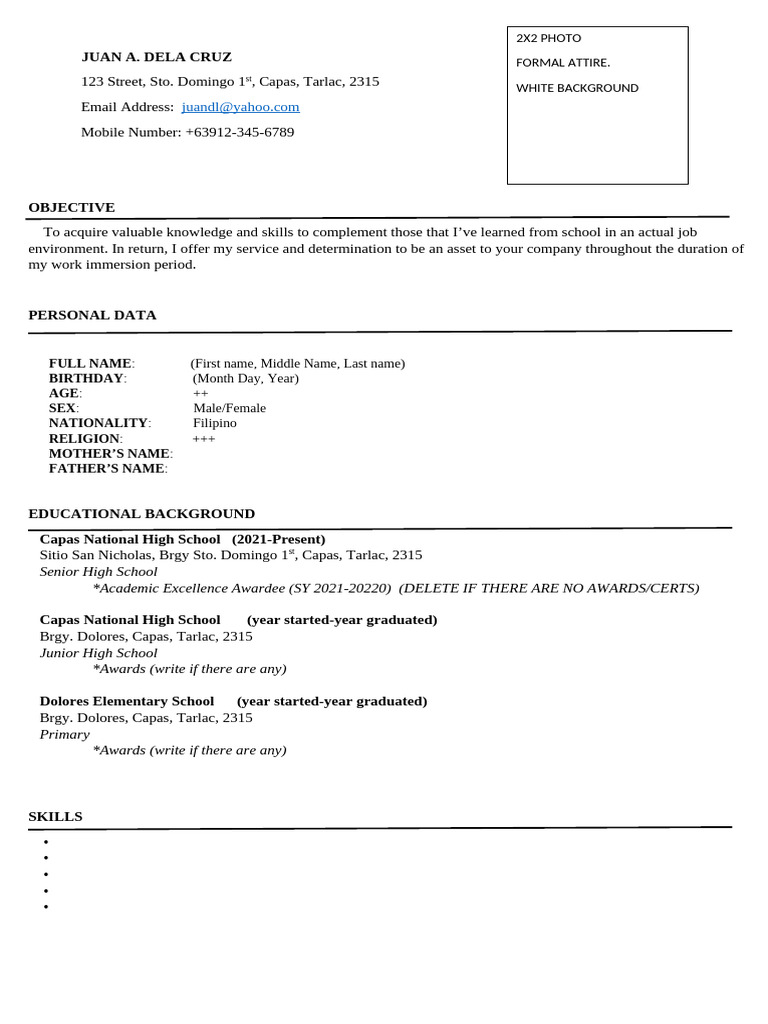 RESUME-FORMAT | PDF