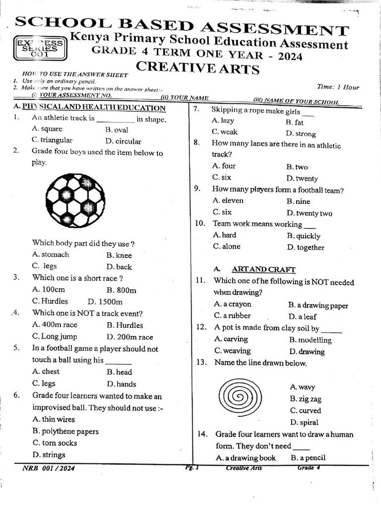 Grade 4 SBA 001 Creative Arts | PDF