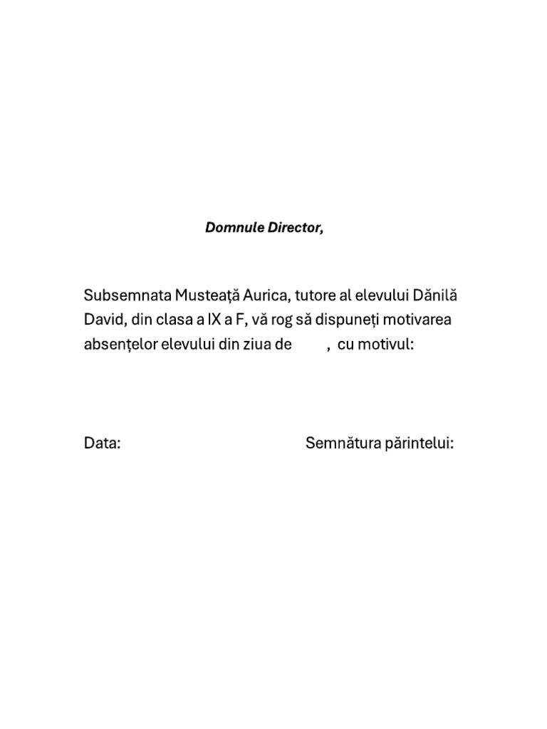 Motivare Absente | PDF