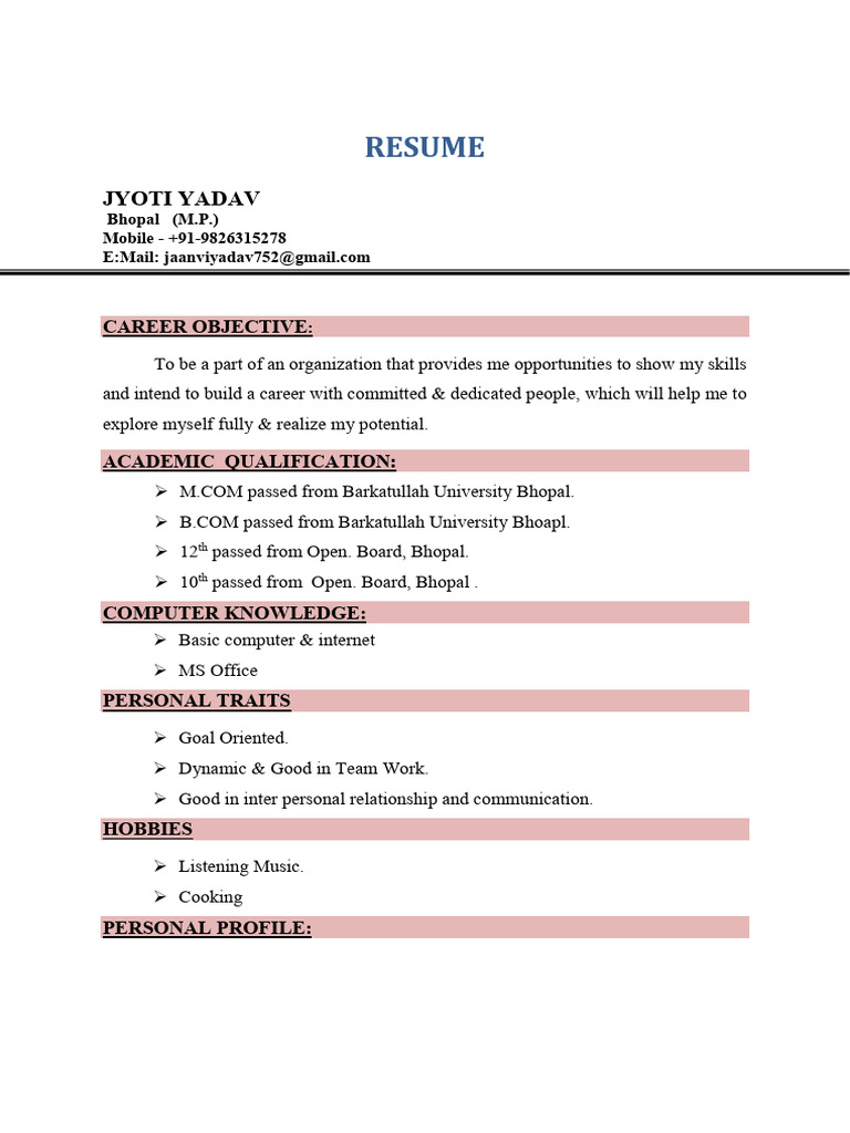 Resume Jyoti | PDF