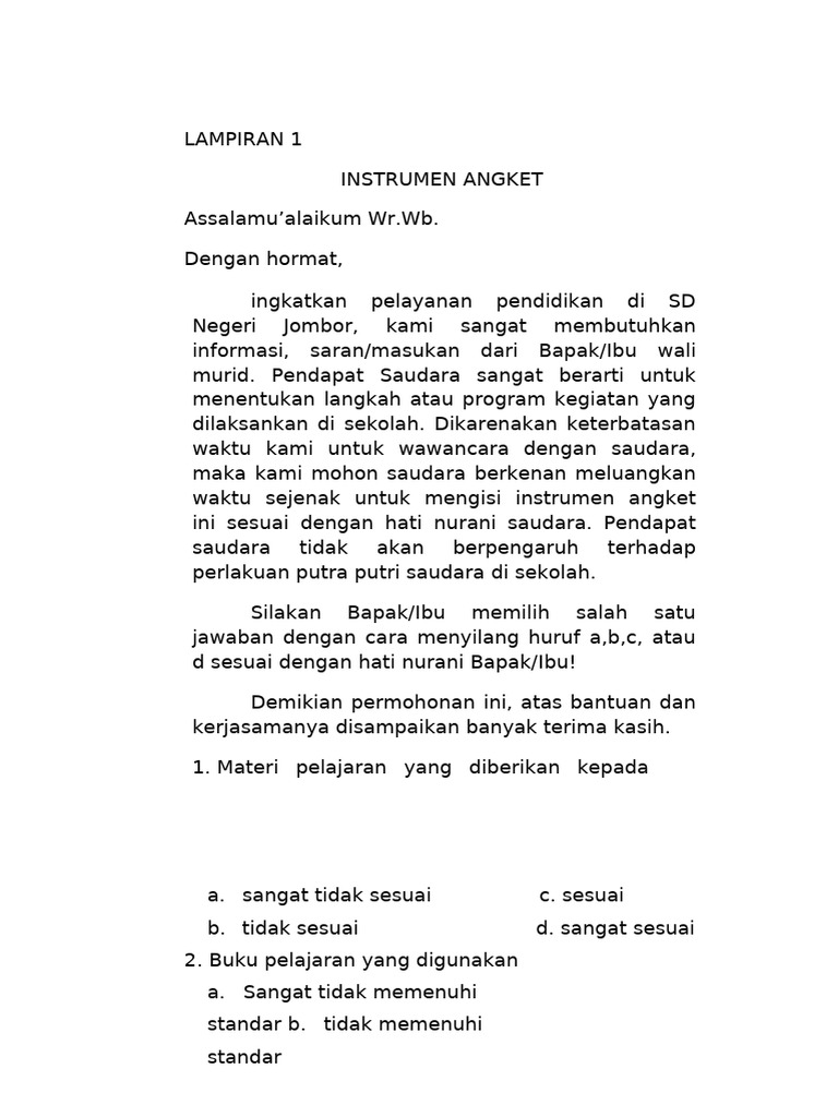 ANGKET TRACER STUDY | PDF