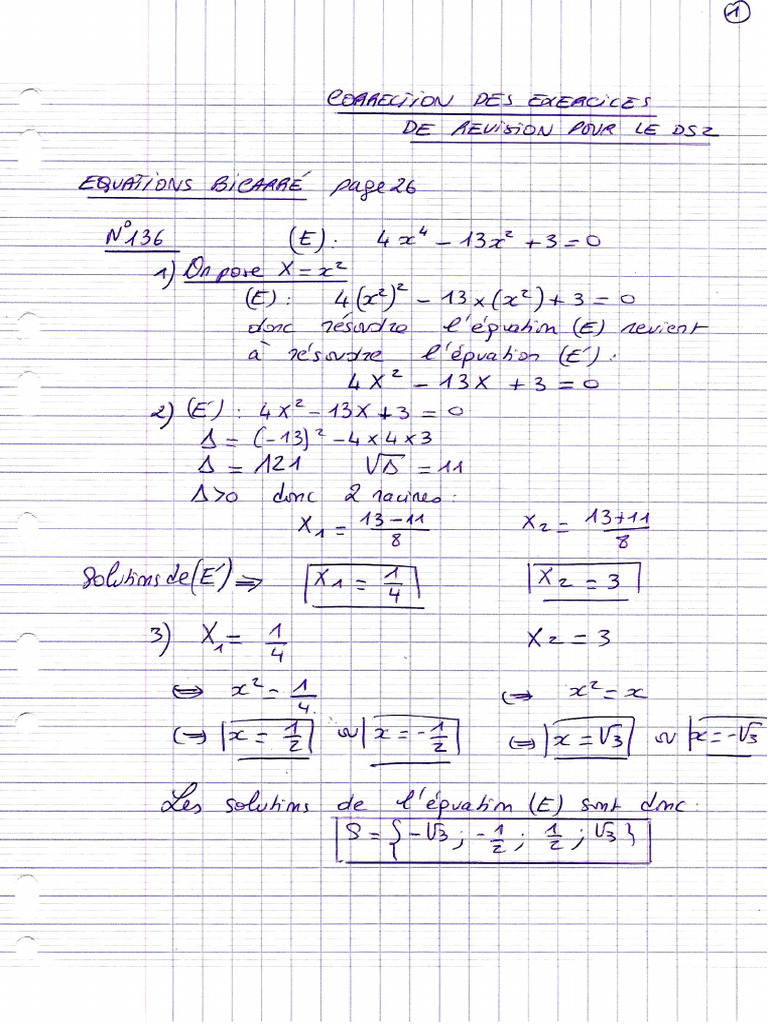 1ère Spé Correction Exercices Revision DS2 | PDF