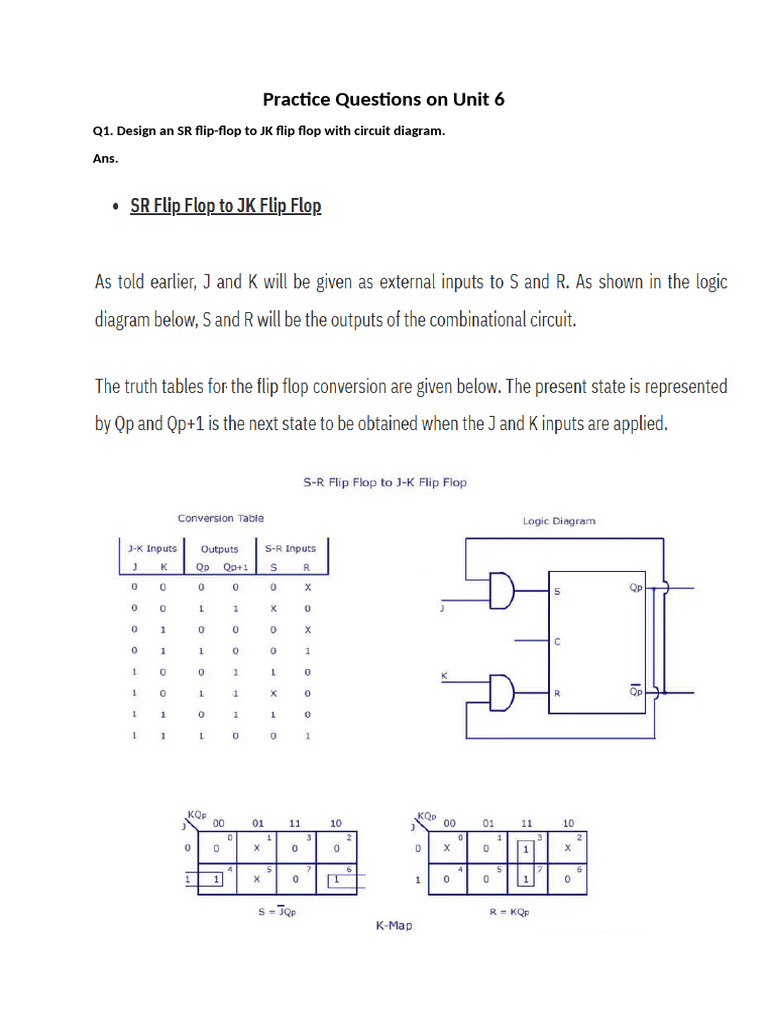 Practice Questions - Unit6 | PDF | Electronic Engineering | Digital Electronics