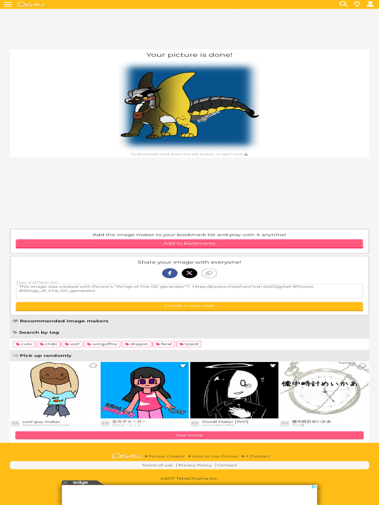 Wings of Fire OC Generator Picrew - The Character Maker & Creator 2 | PDF