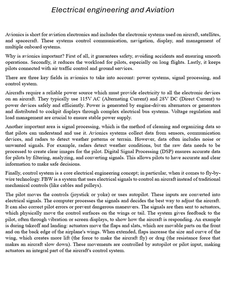Electrical engineering and Aviation | PDF | Avionics | Electrical ...