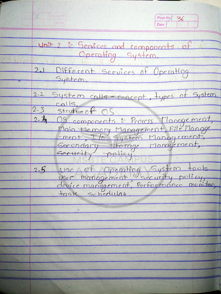 OS UNIT 2 NOTES BY MSBTE_CAMPUS | PDF