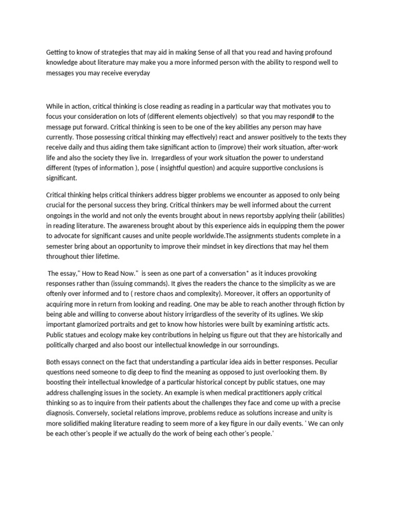 Critical thinking | PDF | Critical Thinking | Thought Critical thinking | PDF | Critical Thinking | Thought
