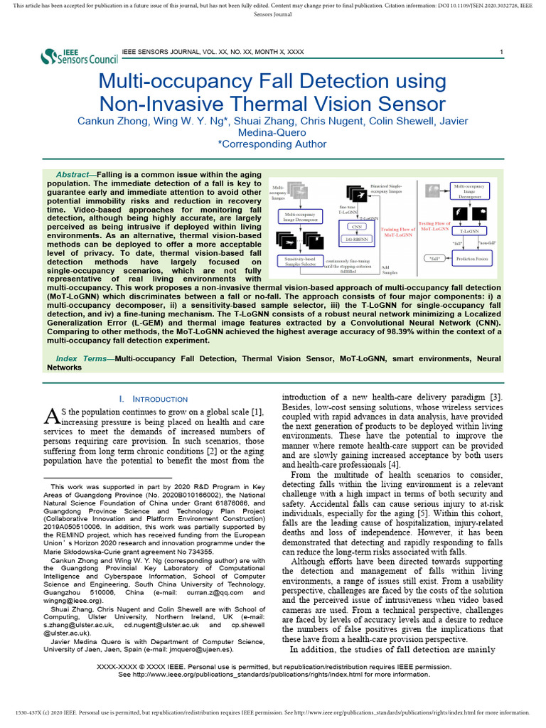 Multi-Occupancy Fall Detection Using Non-Invasive Thermal Vision Sensor ...