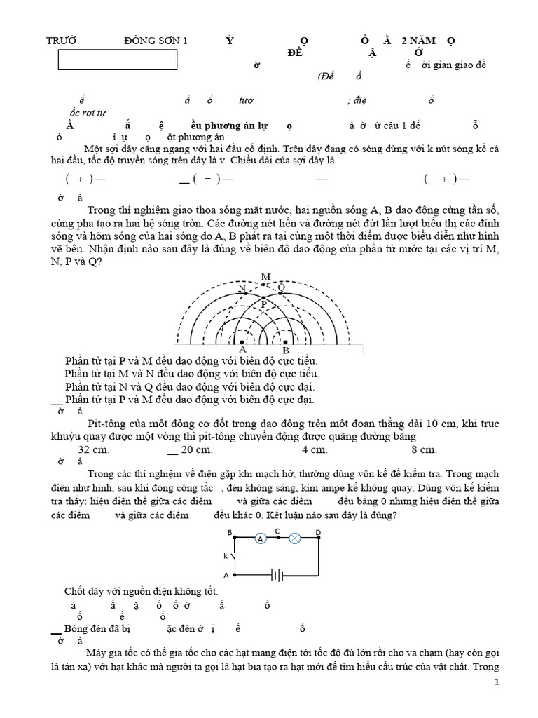 Tron Đề Kscl Hsg Vật Lí Lần 2 Đông Sơn 1 | PDF