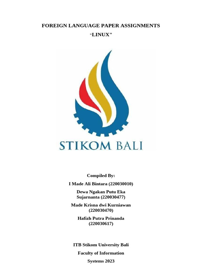 Foreign Language Paper Assignments | PDF | Linux | Operating System