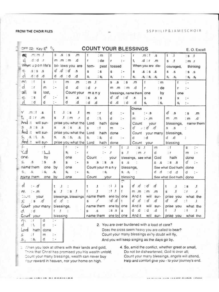 Count Your Blessings Name Them One by One | PDF