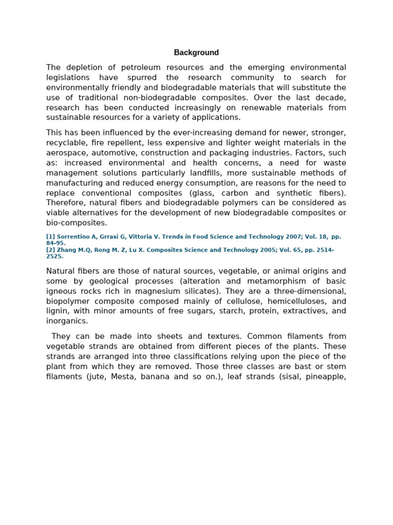 The thesis - Background | PDF | Fibers | Composite Material The thesis - Background | PDF | Fibers | Composite Material