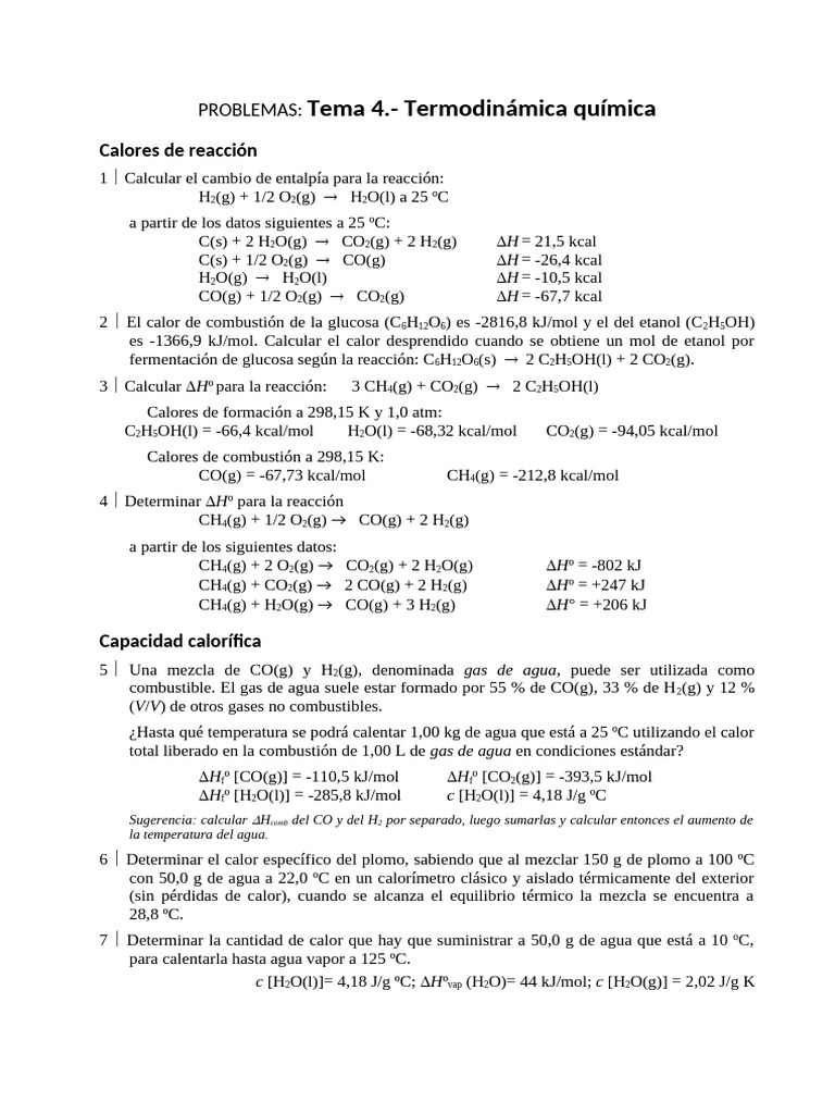 Problemas T4 | PDF | Hidróxido de sodio | Combustión