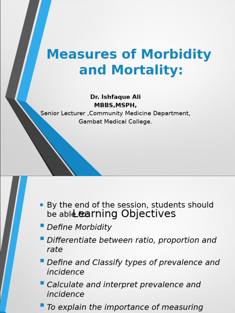 Lecture#9C - Measures of Disease Frequency and Mortality-1 | PDF | Prevalence | Mortality Rate