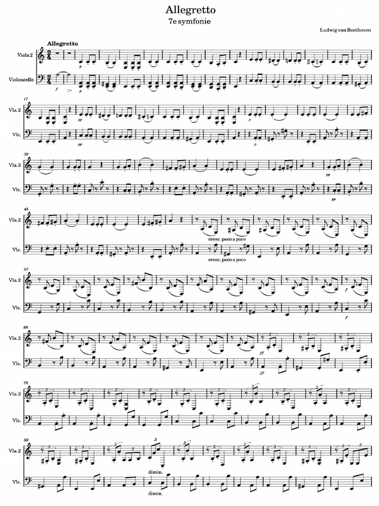 Beethoven 7 Symphony Allegretto | PDF