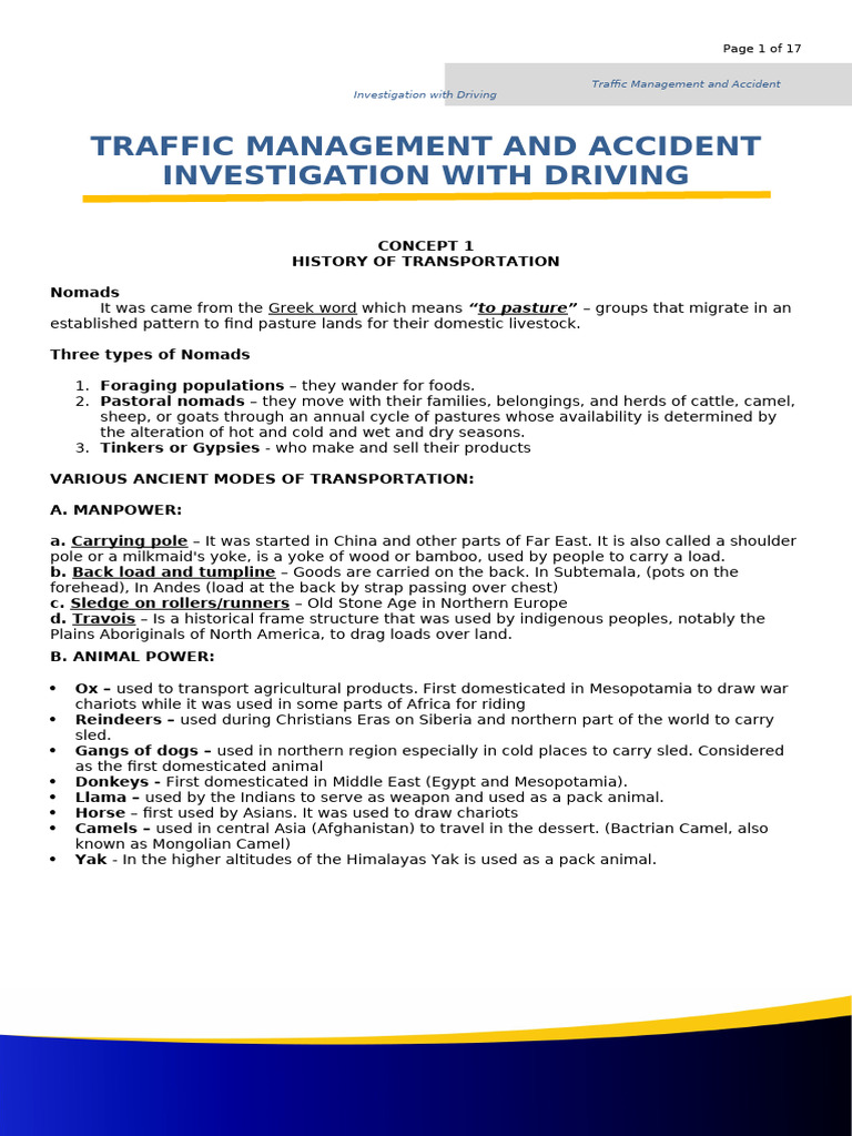 Traffic Management & Accident Investigation | PDF | Traffic | Traffic ...