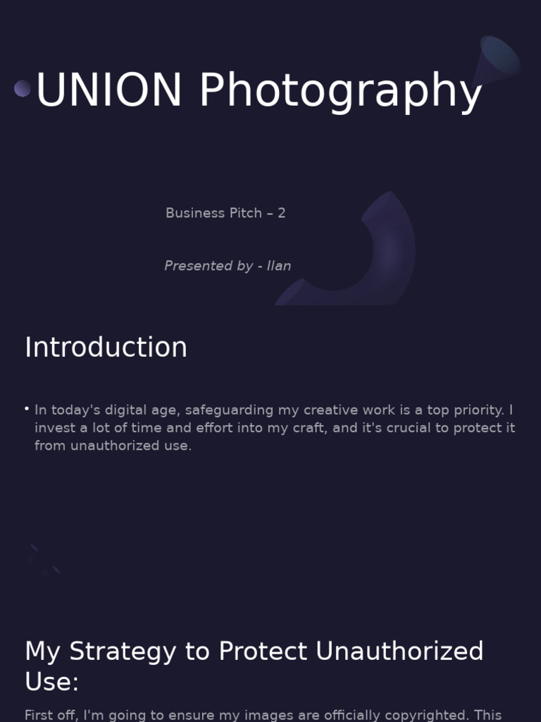 UNION Photography - Business Pitch - 2 | PDF