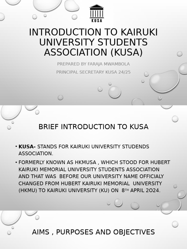 Introduction To Kairuki University Students Association Kusa | PDF ...