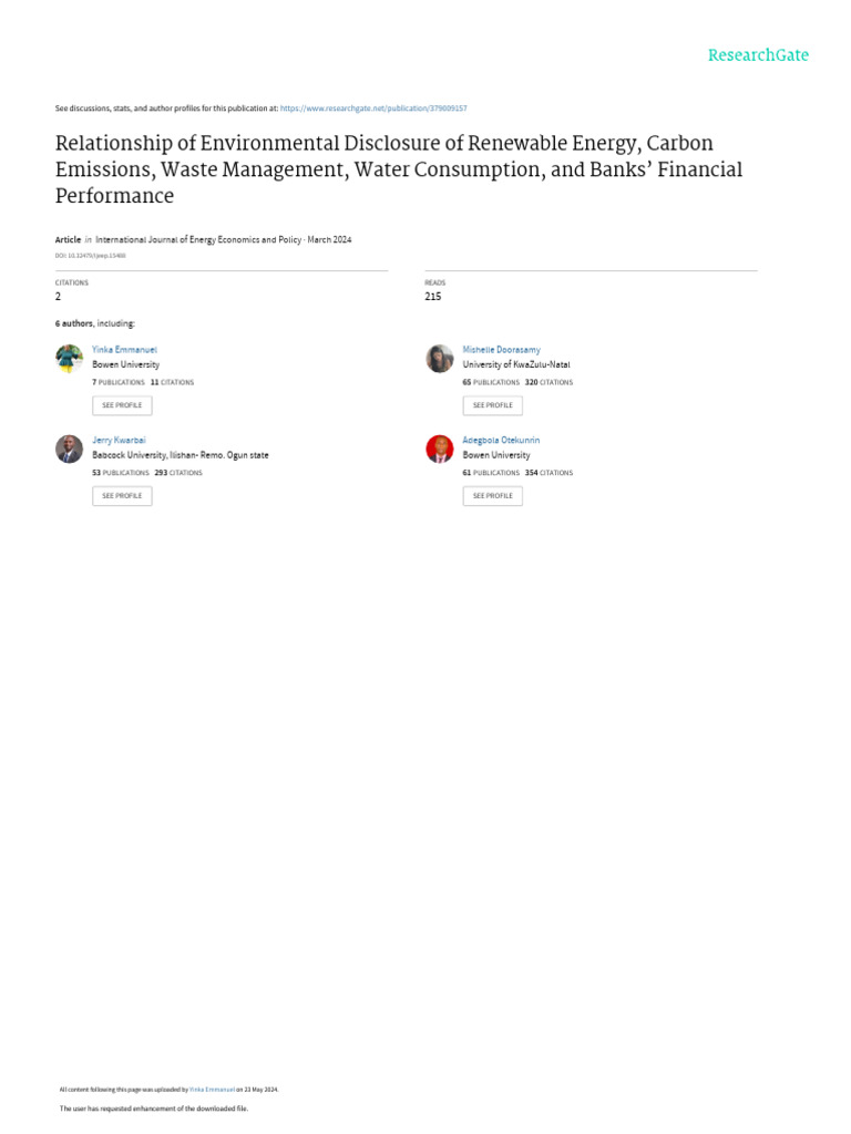 58 IJEEP 15488 Otekunrin Okey | PDF | Sustainability | Efficient Energy Use