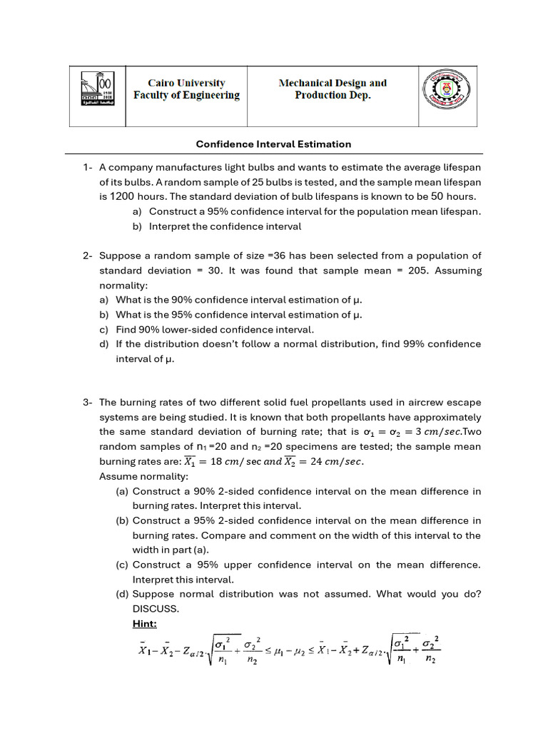 Sheet-Confidence Interval Estimation | PDF